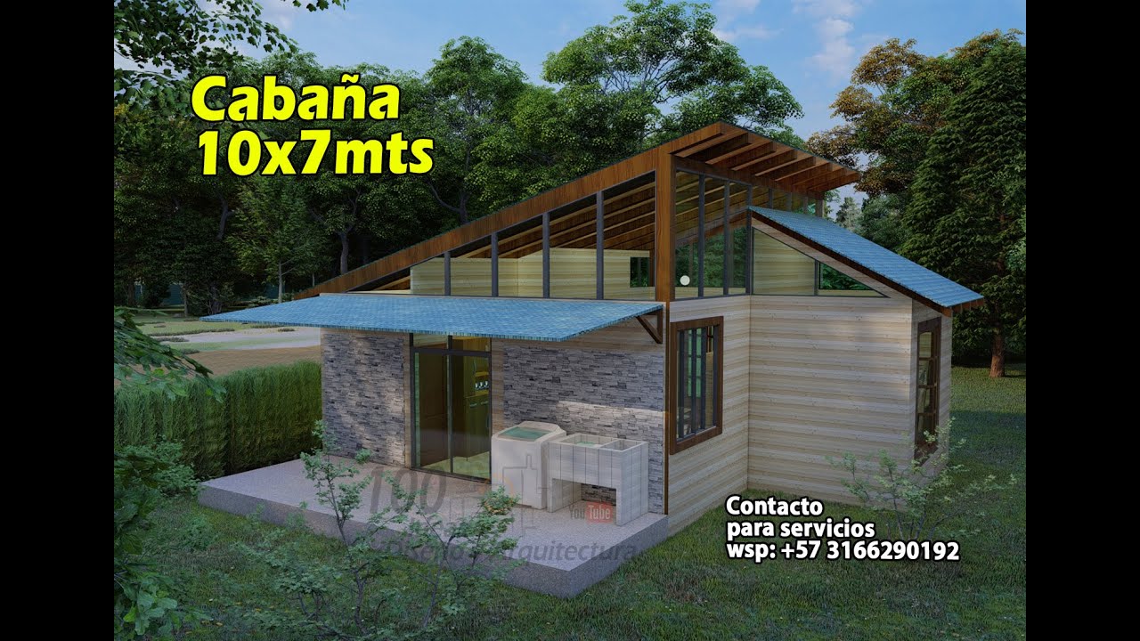 Cabaña de madera 10X7mts #2habitaciones