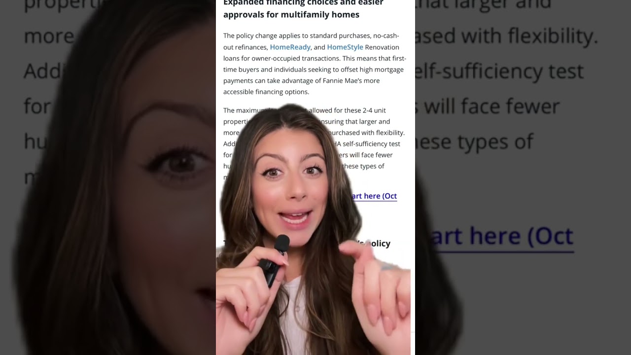 Part 1: Fannie Mae introduces 5% down payment option for multi family homes.