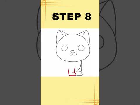 How to Draw a Cat Very Easy - Easy Drawing Tutorial For Kids #easyarts #shorts #cat