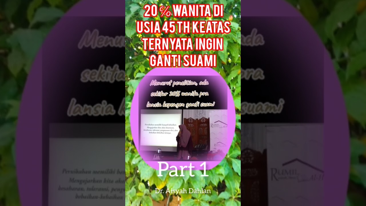 wao Viral!! Ternyata wanita di usia 45 tahun ke atas ingin ganti suami, dr. aisyah Dahlan