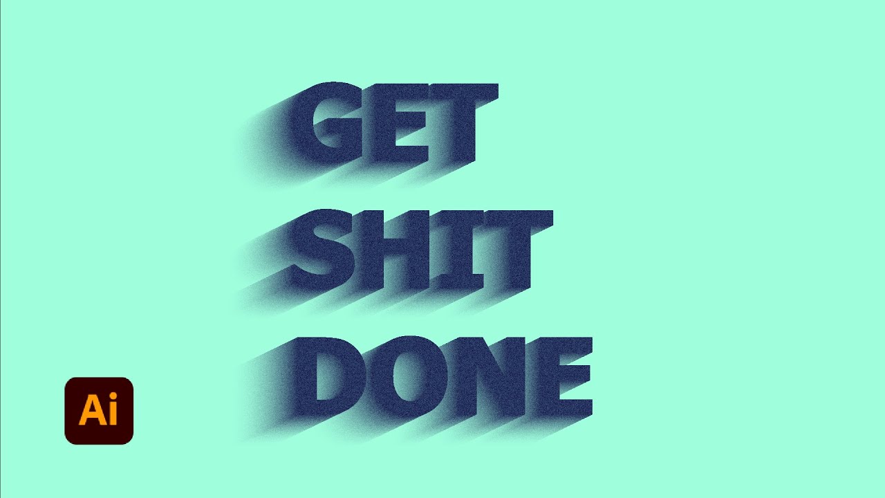 3D Gritty Shadow Text Effect | Adobe Illustrator