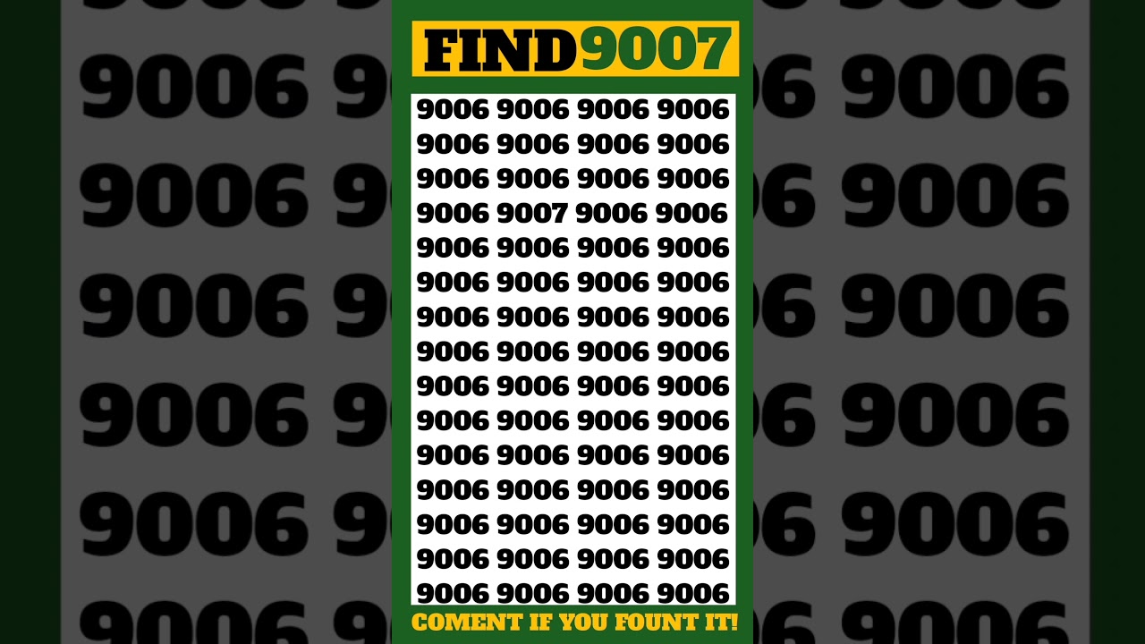 🧠 Can You Find 9007 in This Grid?#shorts #digitspot #puzzlegrid #numberhunt