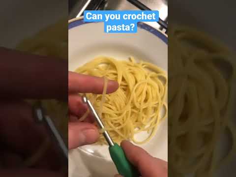 Can you crochet pasta? #shorts #funny #strange #experiment #funnyvideo #pasta #crochet