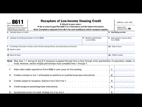 IRS Form 8611 Walkthrough (Recapture of Low-Housing Income Tax Credit)