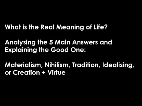 The 5 Approaches to Meaning in Life (Materialism, Nihilism, Tradition, Idolising, Creation + Virtue)