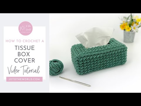 Easy Crochet Tissue Box Cover Pattern Video Tutorial | How to Crochet a Tissue Box Cover