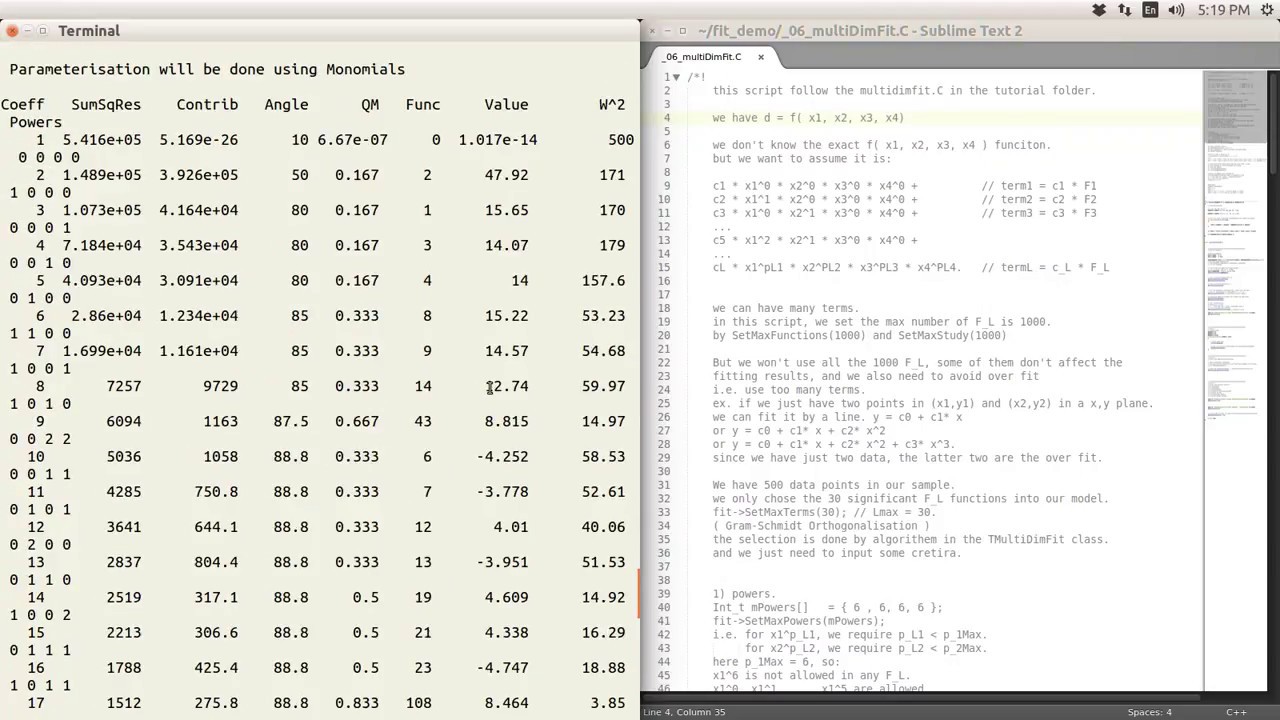cern root tutorial for beginners -- fit 06: TMultiDimFit class