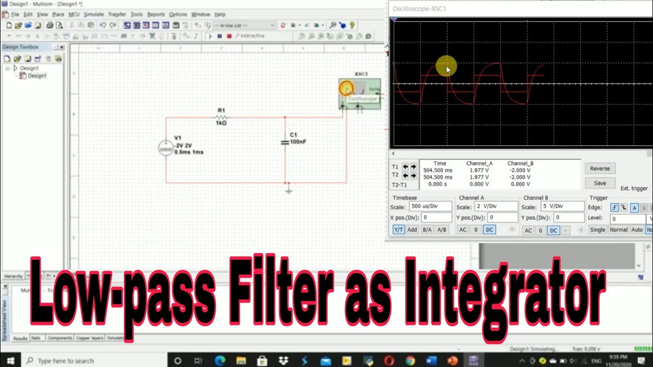 Low-pass Filter as Integrator using Multisim | Charecteristics of Low pass Filter | Acts of Facts