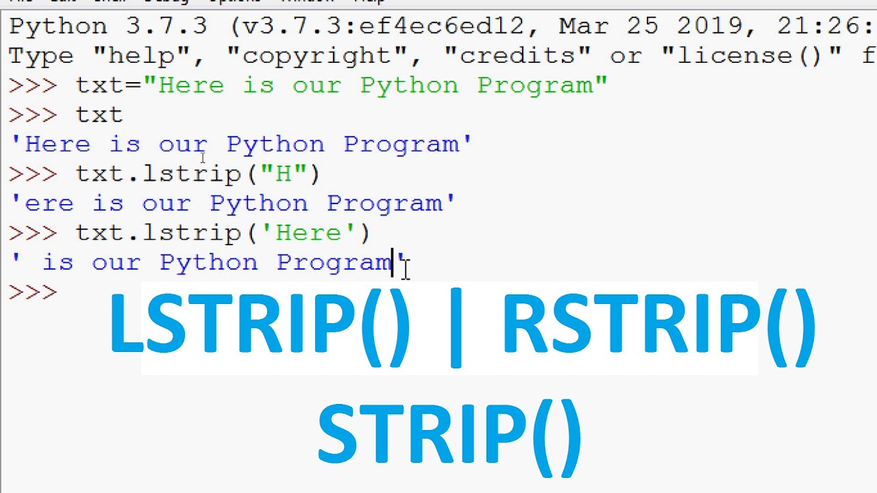 Built in String functions in Python | RSTRIP | LSTRIP | STRIP | Python Tutorials