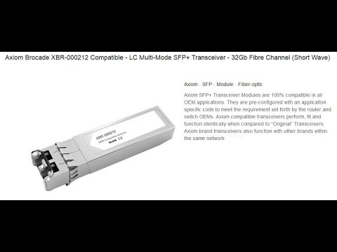 XBR-000212 Brocade 32Gbps 32GFC-SWL Multi-mode Fiber 100m 850nm Duplex LC Connector SFP+ Transceiver
