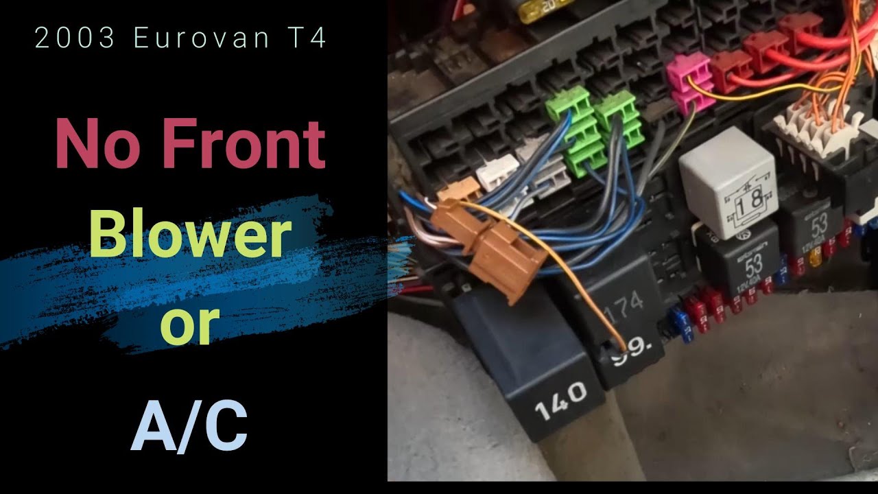 $$$ Common Issue 2003 Volkswagen Eurovan T4: No Front Blower, A/C, & Flashing Climate Controls