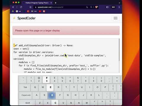 SpeedCoder:Typing Practice Programming | Python