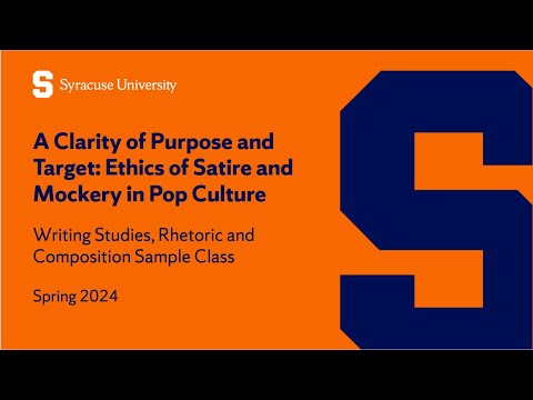 Ethics of Satire and Mockery in Pop Culture - Writing Studies, Rhetoric and Composition Sample Class