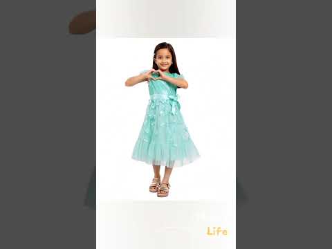 flower party in product jade dress with squins cutwork flowers on skirt @flower party 2024