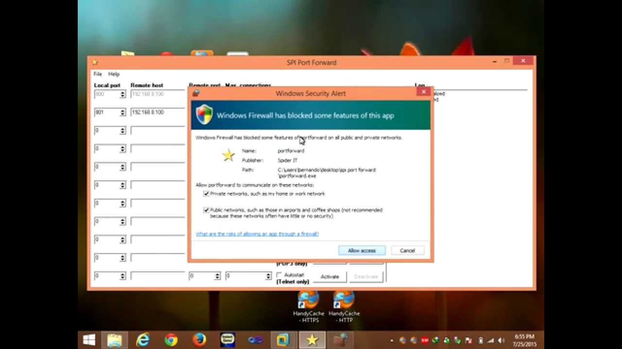 Port Forward to HandyCache (HTTP and HTTPS)