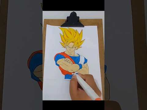 Pintando desenho do Goku Super Sayajin | Desenho Dragon Ball Z #drawing #colorirdesenhos #pintar