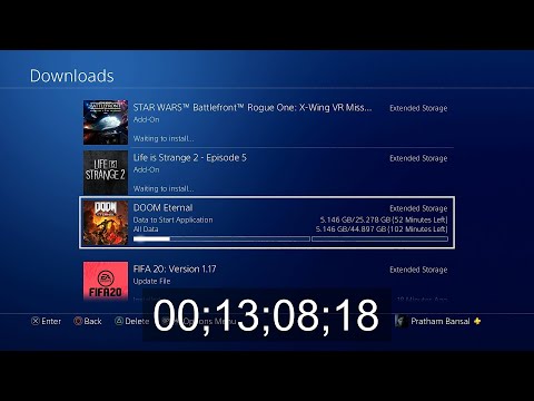 Downloading Doom Eternal at 100Mbps on PS4 Pro (Tata Sky Fiber Optics Internet)