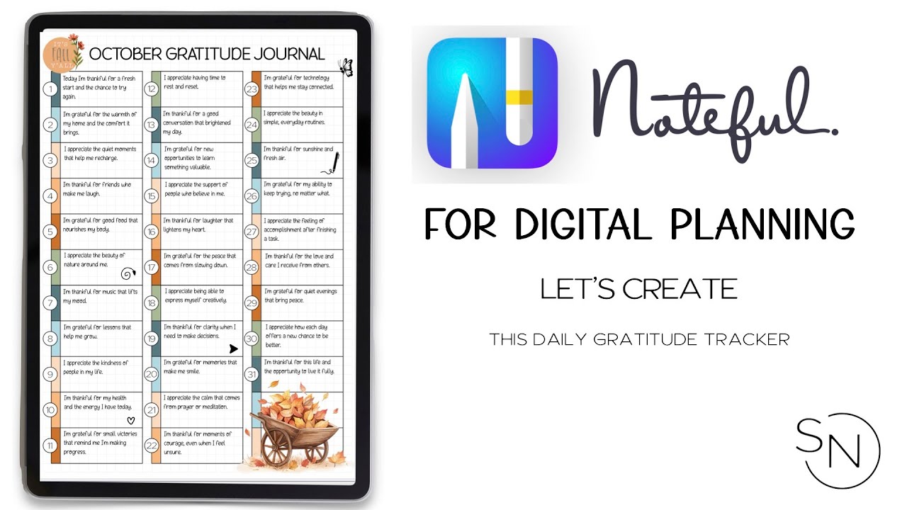 Digital Gratitude Journal in Noteful Plan | With Me