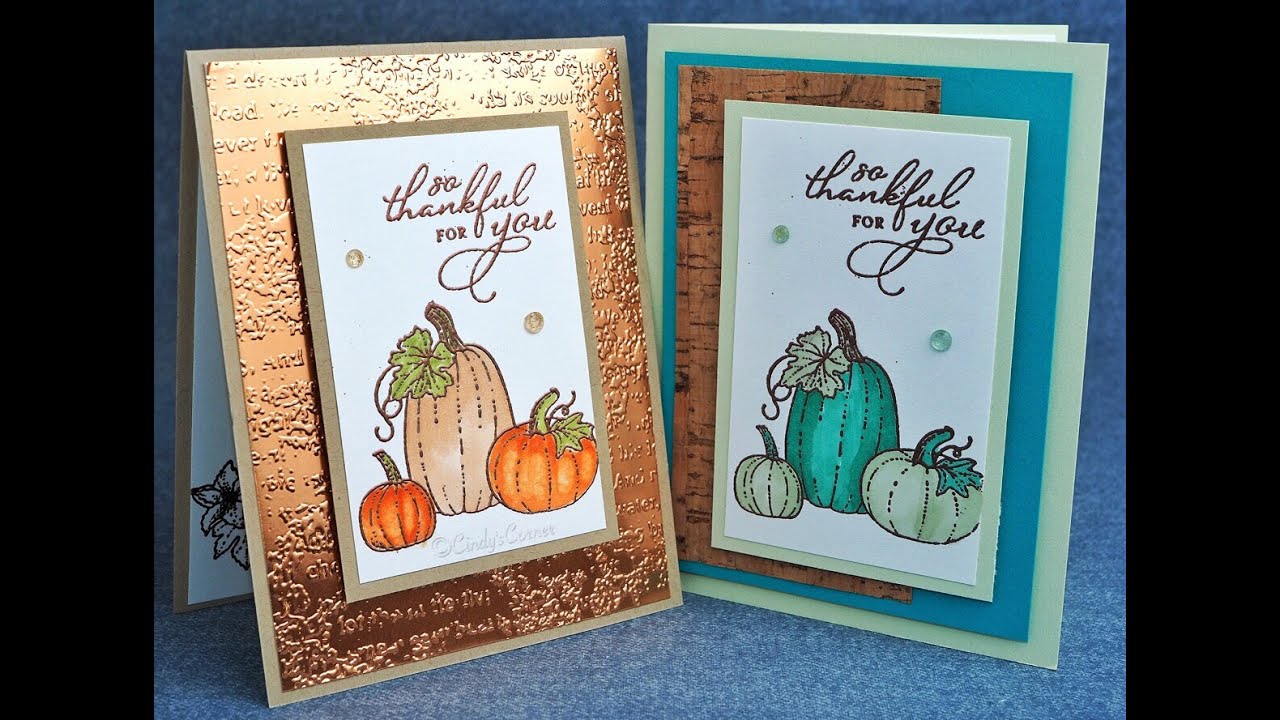 Embossed Pretty Pumpkins - Stampin Blends Technique # 7