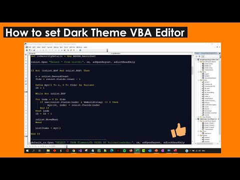 How to customize VBA Editor to Dark Theme or Black Background