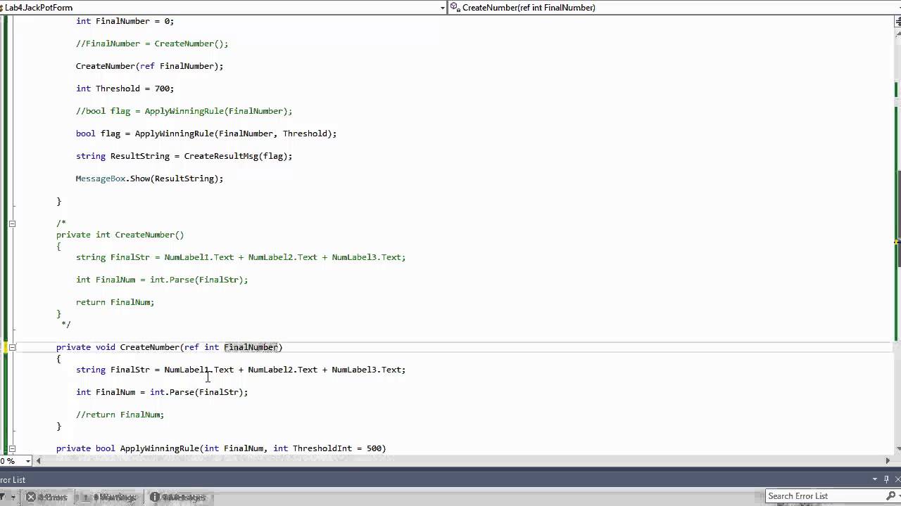 Code Modularization - Arguments by Reference
