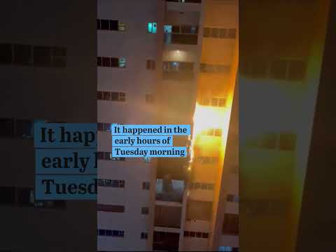 Fire engulfs high-rise apartment building in the United Arab Emirates