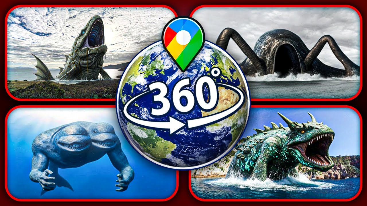 TOP 4: Terrifying SEA Monsters Spotted on Google Earth — VR 360°
