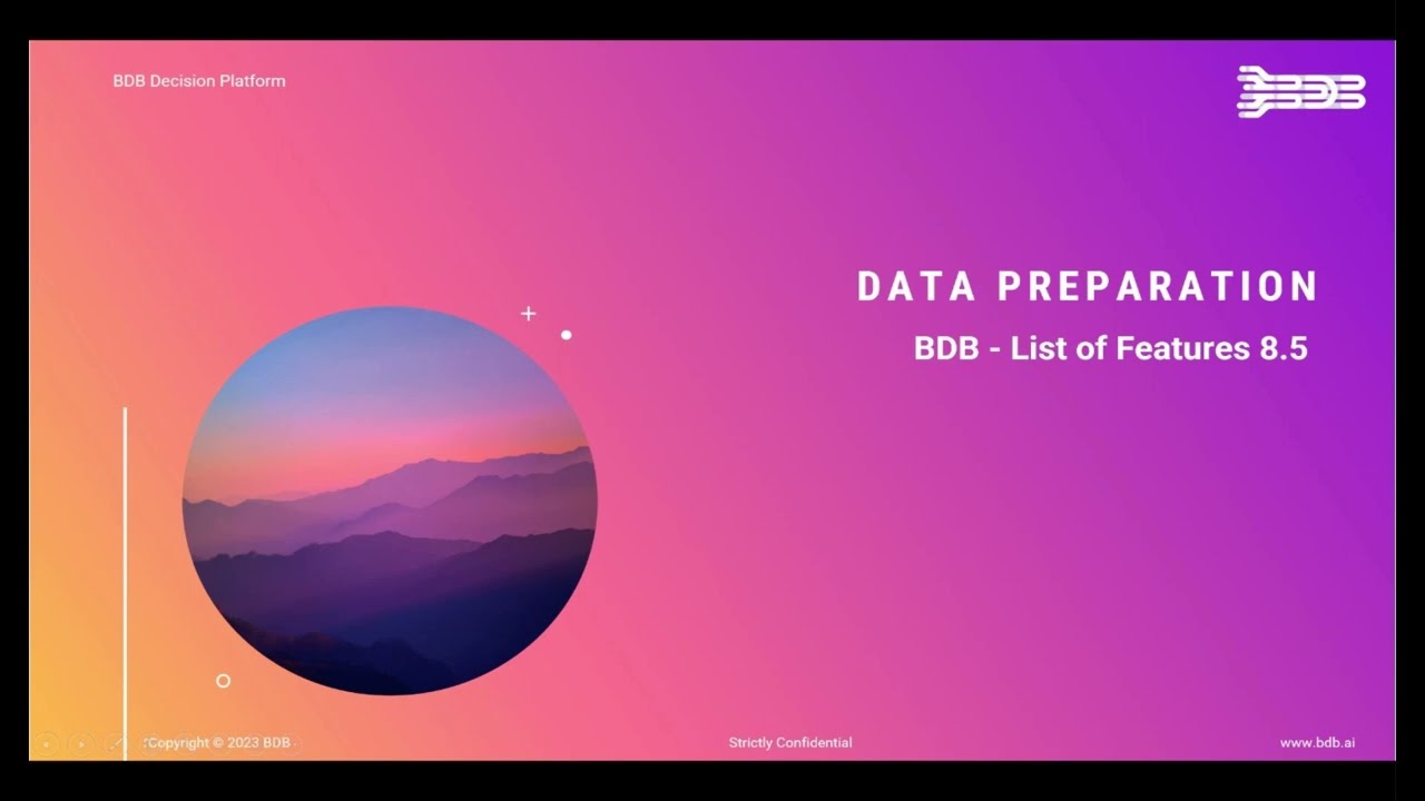 BDB 8.5 - Data Preparation Features