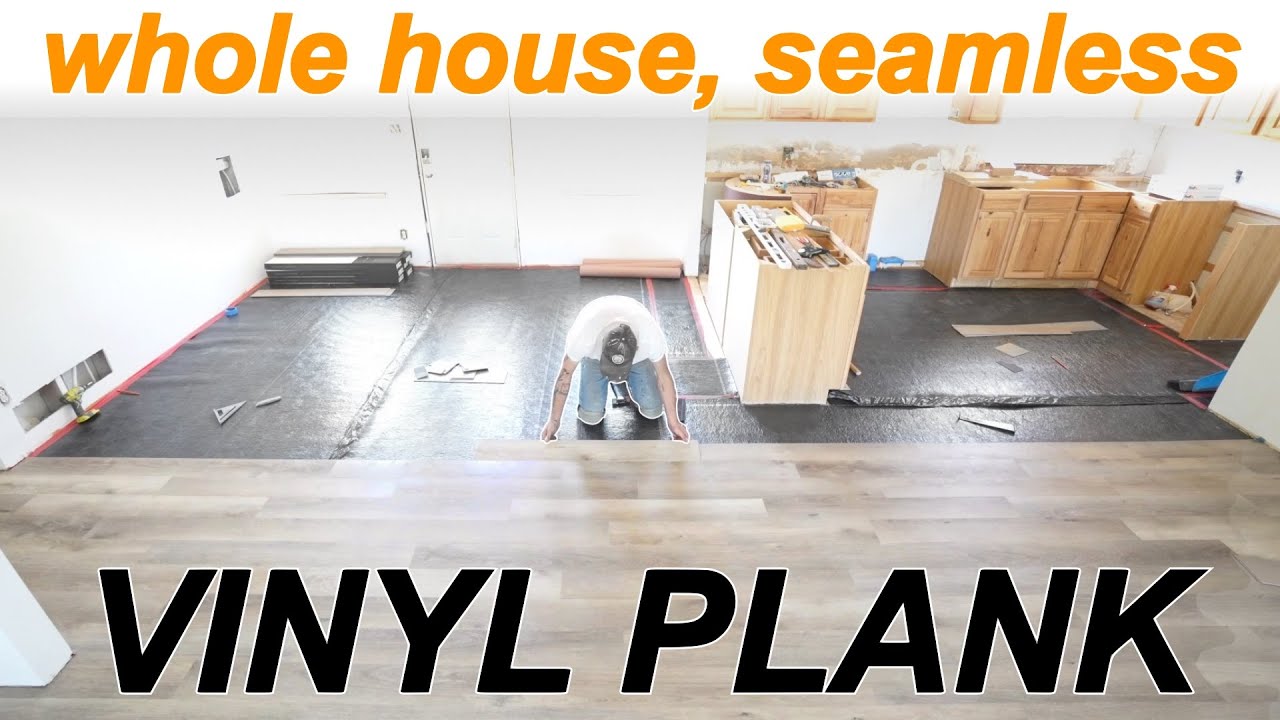 Full House Luxury Vinyl Plank Flooring Install with No Transitions | LVP 