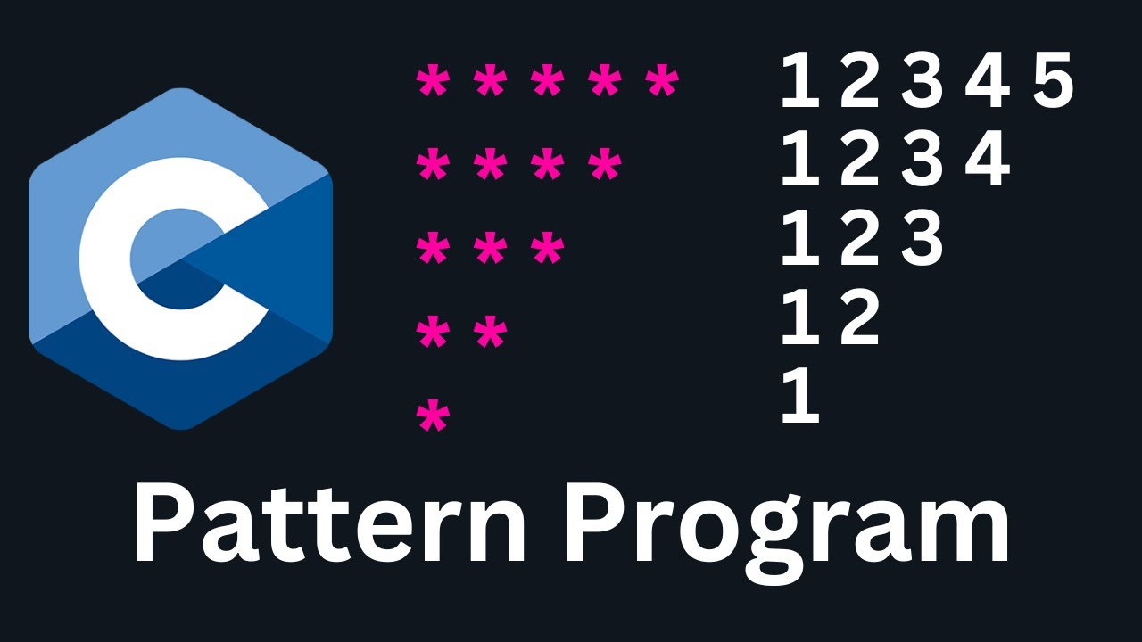 C Pattern Printing Program | Inverted Triangle