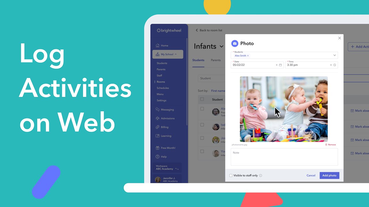 Brightwheel: Log Activities on Web