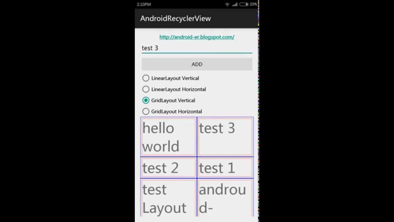 LinearLayoutManager and GridLayoutManager for RecyclerView