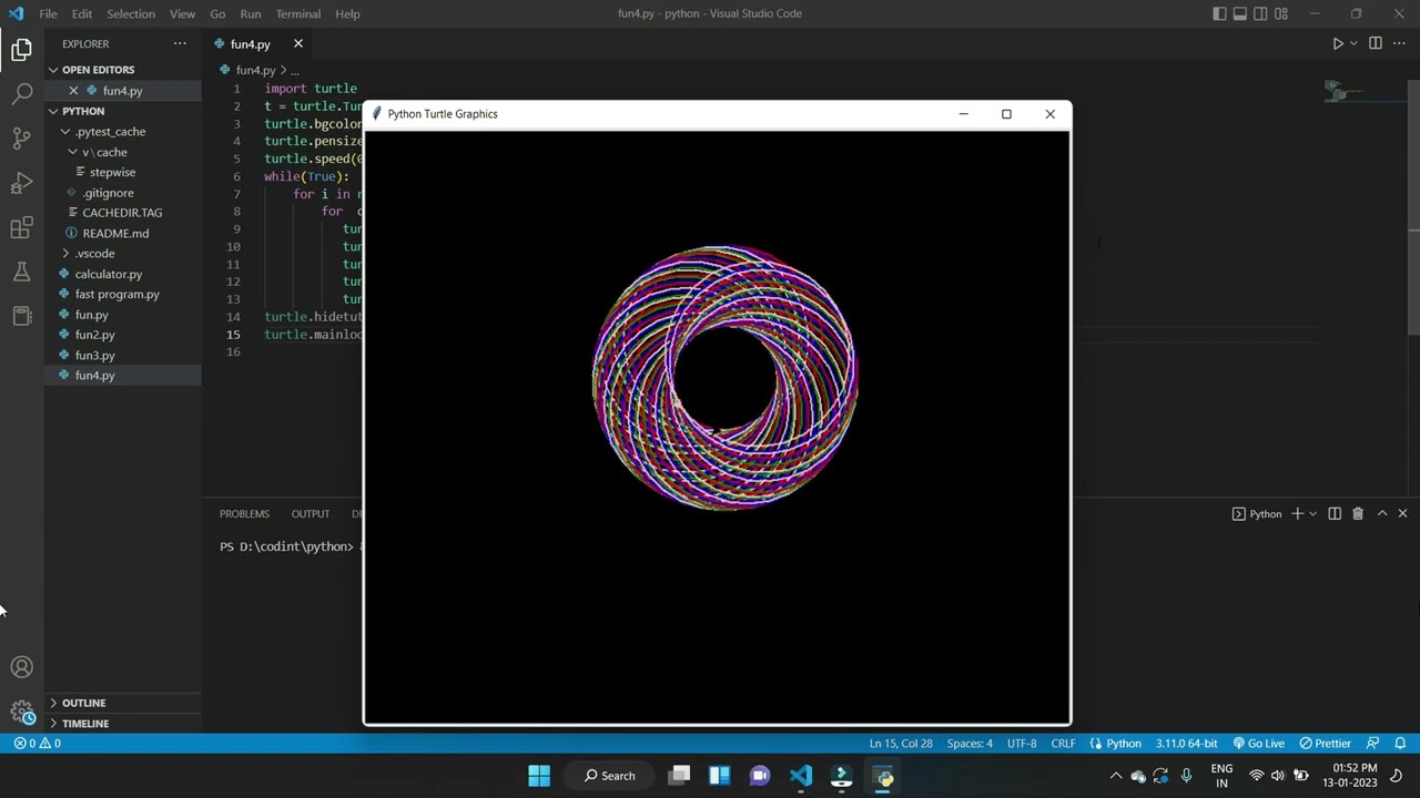 Basic circle using python funny video magic video code with sachin #shorts ,#codewithharry