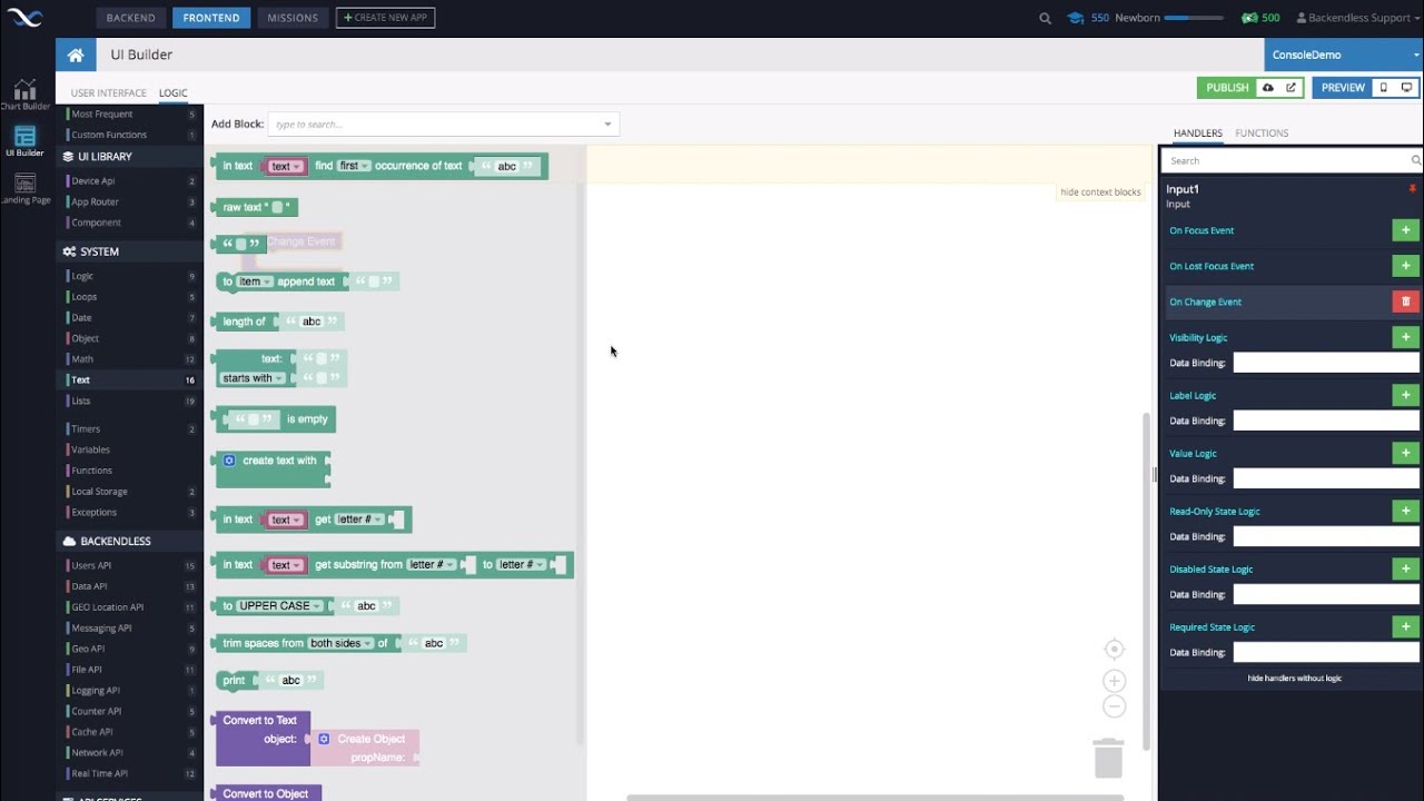 Codeless Programming: Working with strings and text