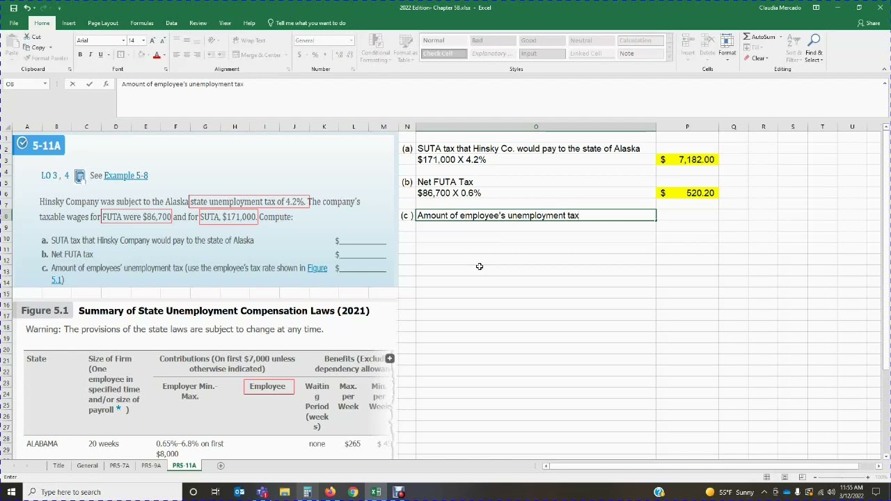 Payroll 2022- Chapter 5 PR5-11A