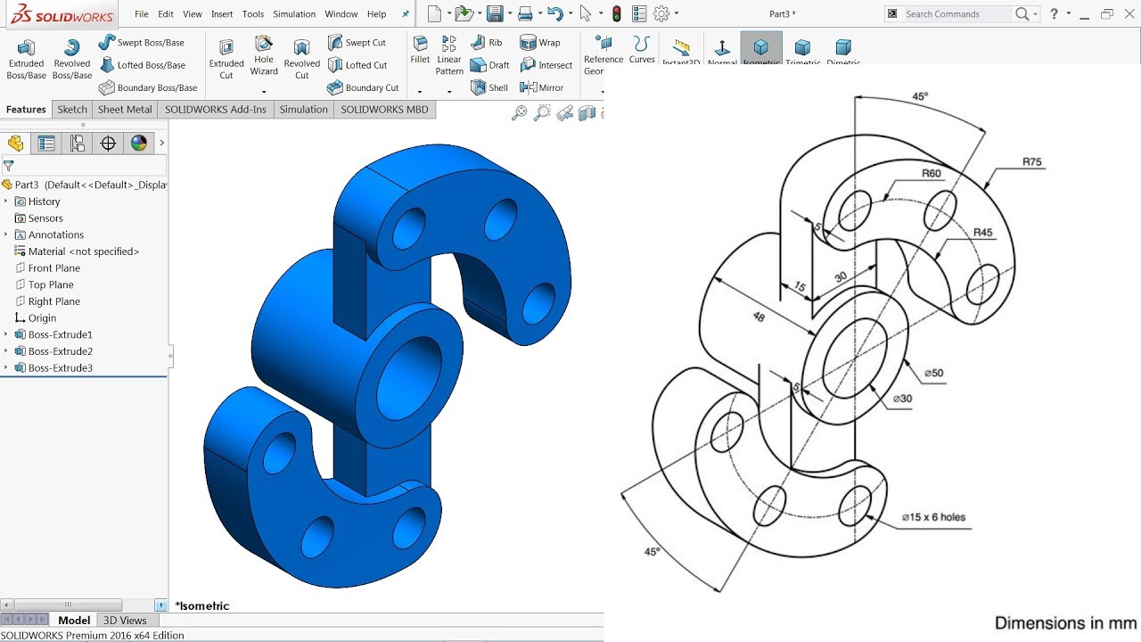 SolidWorks Tutorial for beginners Exercise 56