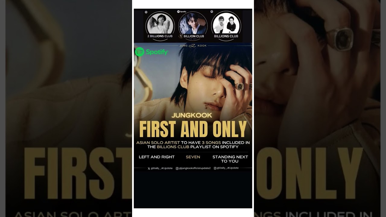 Junkook three songs included in the billions club playlist on spotify  😍🥰👍#jk#trending #viralshort