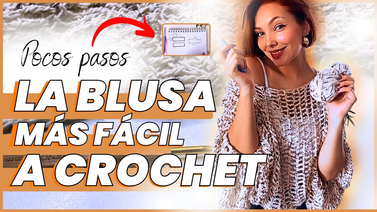 CROCHET BLOUSE TUTORIAL, Step by step for Beginners, ONLY 2 RECTANGLES, VERY ELEGANT