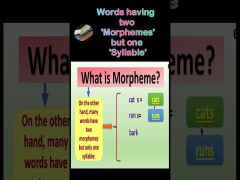 ‘Words’ having two ’Morphemes’ but one ‘Syllable’