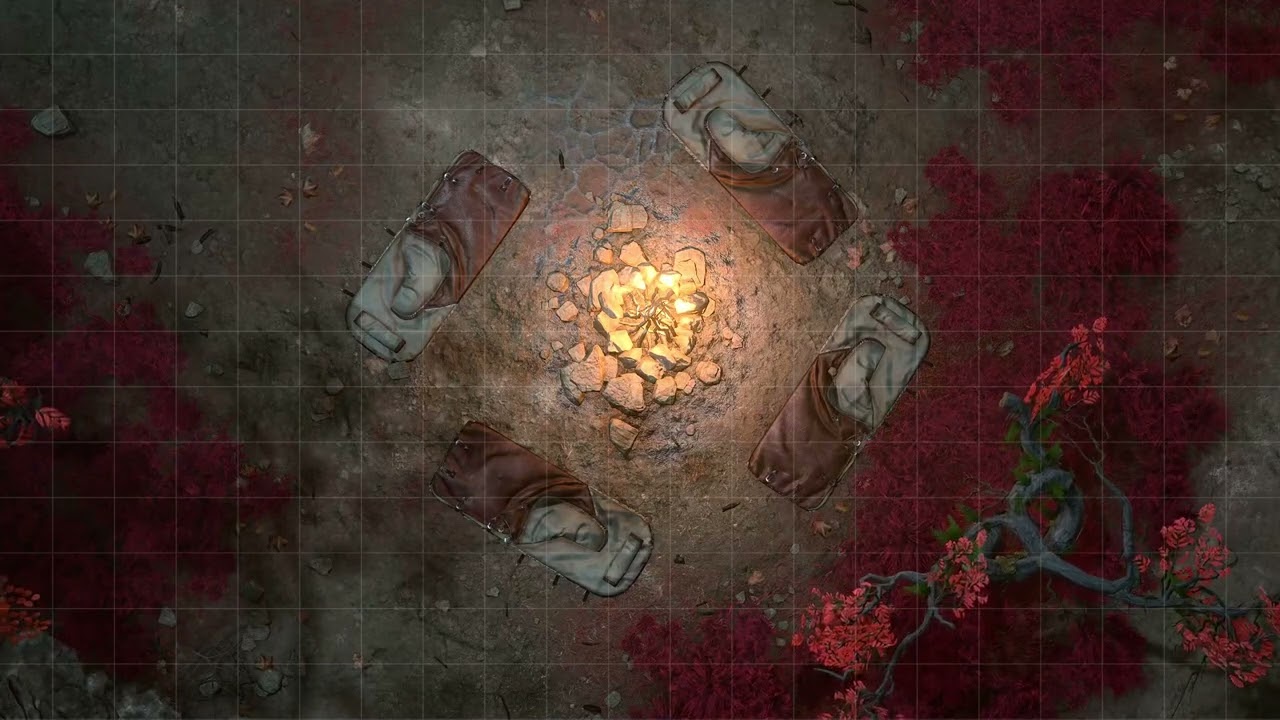 Night Camp | D&D Animated Battle Maps  (BG3)