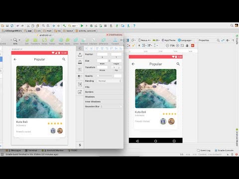 Travel Card UI Design Android XML Tutorial Video Lecture - How to ...
