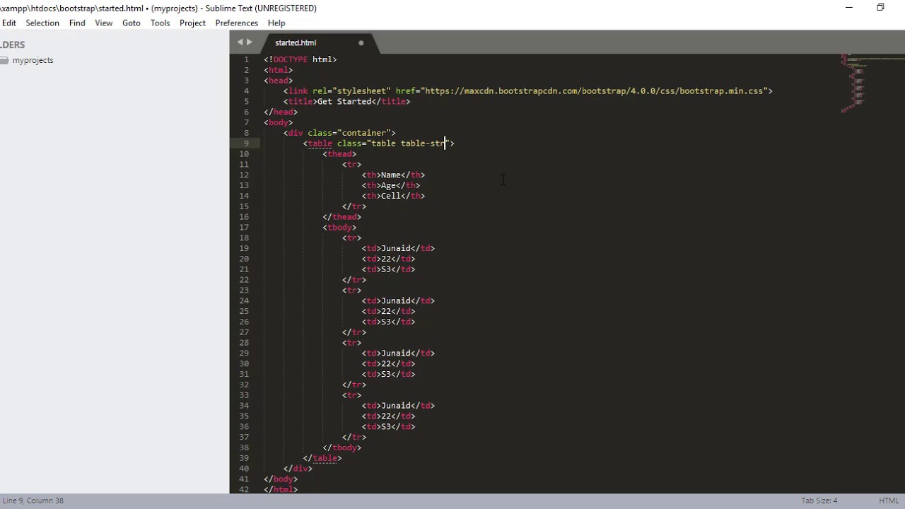 4 - Bootstrap 4 Tables Classes