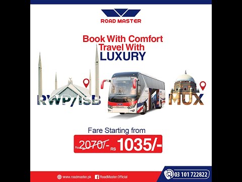 Book your tickets from Rawalpindi to Multan online and Enjoy Flat 50% | Road Master
