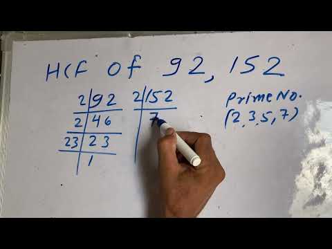 HCF of 92 and 152 | Hindi