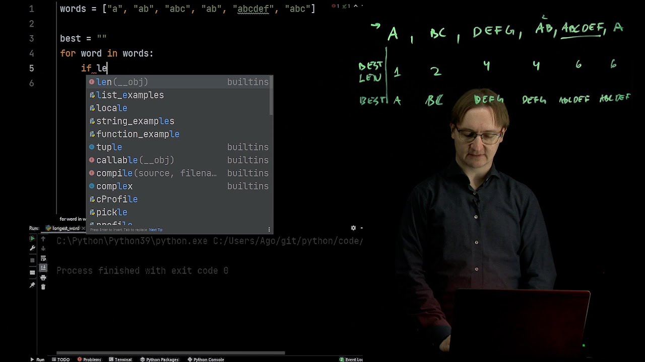Python (eng) - Code example: longest word