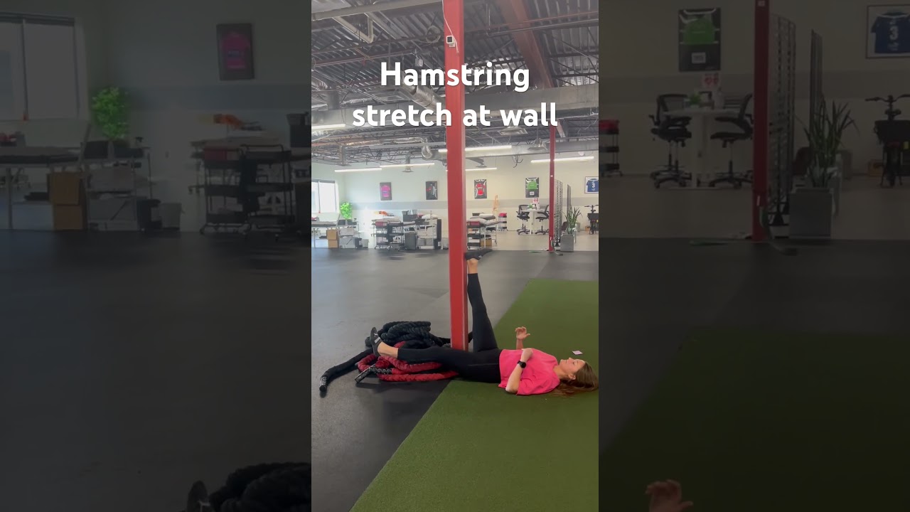 Hamstring stretch at wall