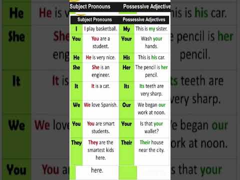PRONOUNS - Subjective and Possessive pronouns #englishgrammar #rules #pronoun #subjective #objective