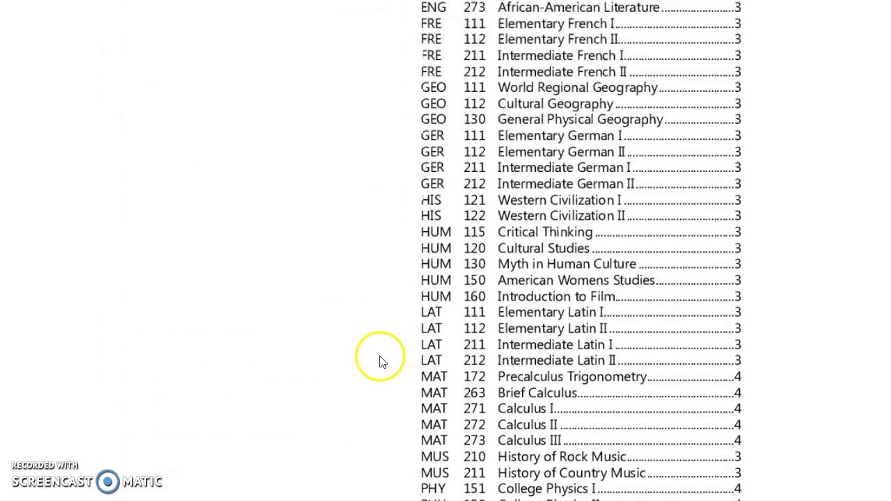 Using the College Catalog