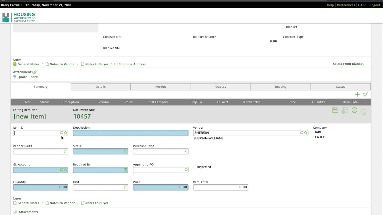 ReQlogic - Create requisition