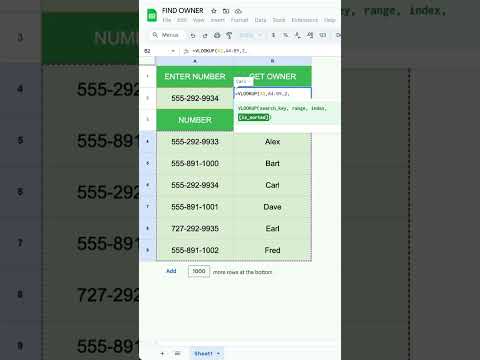 Find Name in Phone Number List #googlesheets
